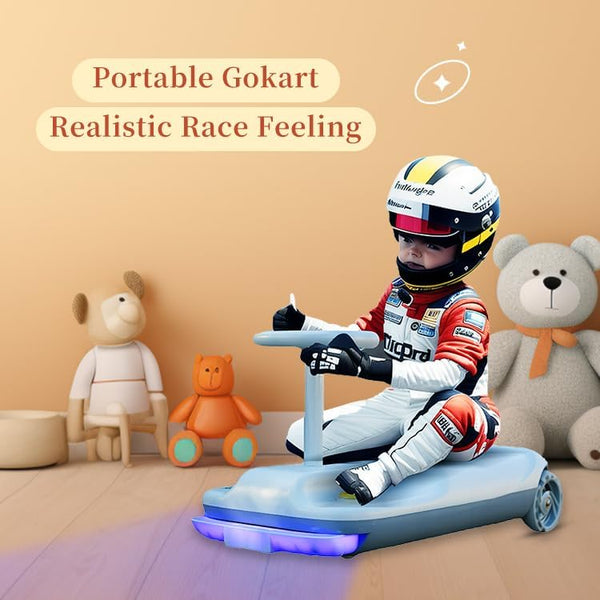 Kids Clean Car Portable Go Kart, 12v Ride On Race Car Variable Speed ...